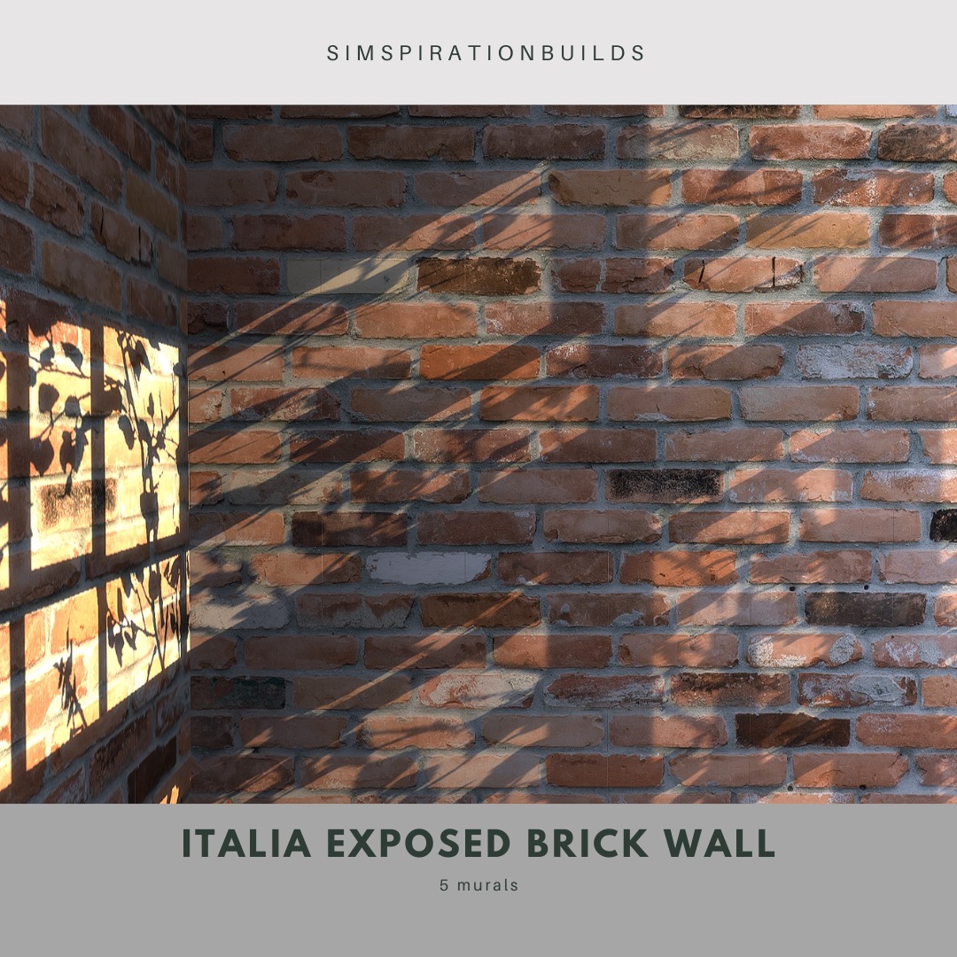 Italia Exposed Brick Wall at Simspiration Builds » Sims 4 Updates