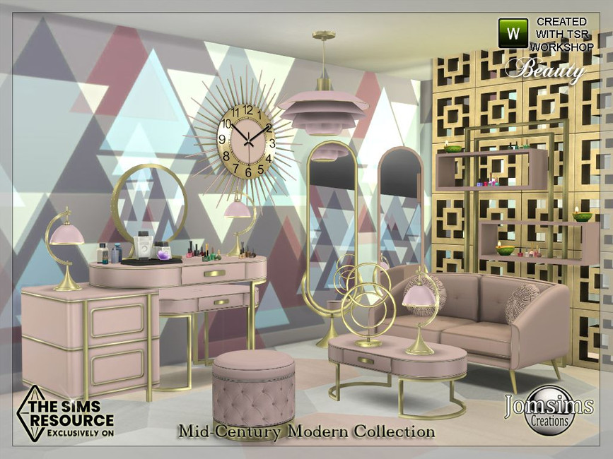 Mid-Century Modern Collection beauty salon by jomsims at TSR » Sims 4 ...