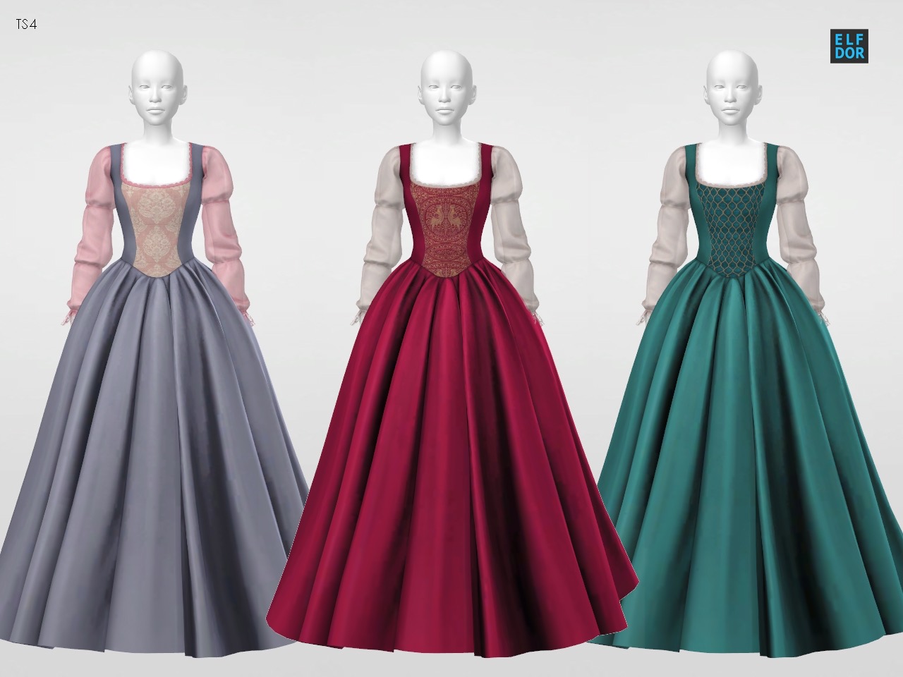 Sifix Desdemona Dress at Elfdor Sims » Sims 4 Updates